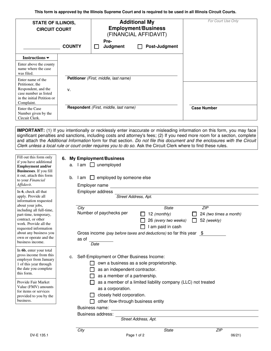 Form DV-E135.1 - Fill Out, Sign Online and Download Fillable PDF ...