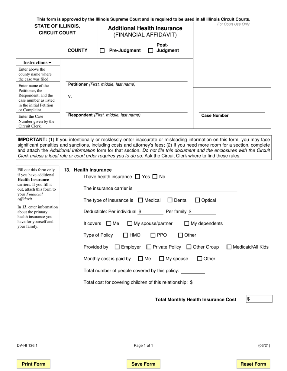 Form DV-HI136.1 - Fill Out, Sign Online and Download Fillable PDF ...