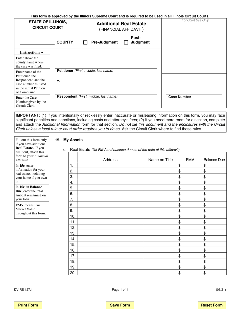 Form DV-RE127.1 - Fill Out, Sign Online and Download Fillable PDF ...