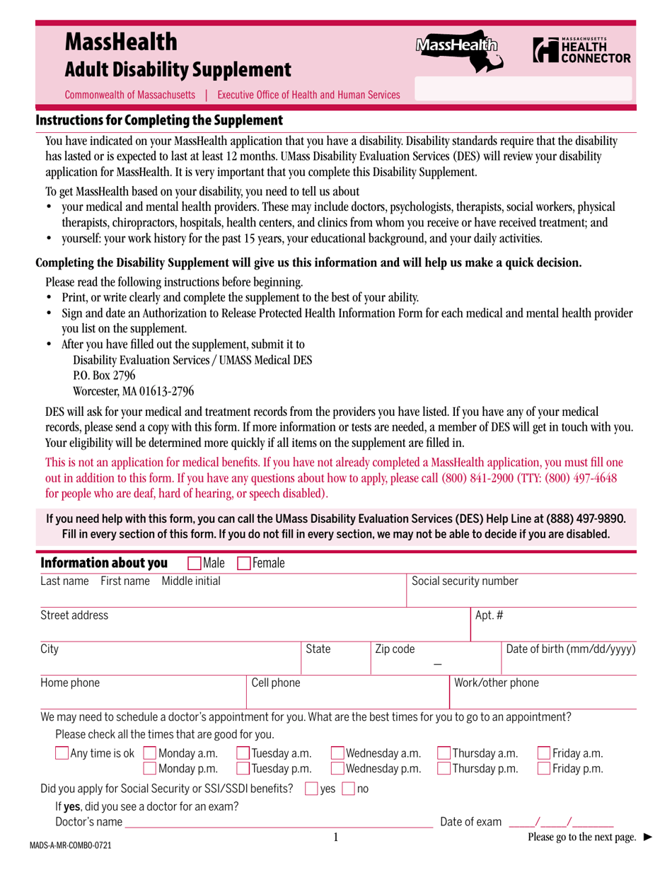 Form MADS-A-MR-COMBO - Fill Out, Sign Online and Download Printable PDF ...