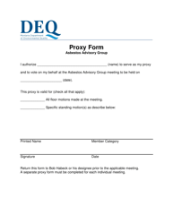 Hoa Proxy Form Download Printable PDF | Templateroller