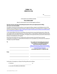 Form 118 Download Fillable PDF or Fill Online Fax Cover Sheet British ...