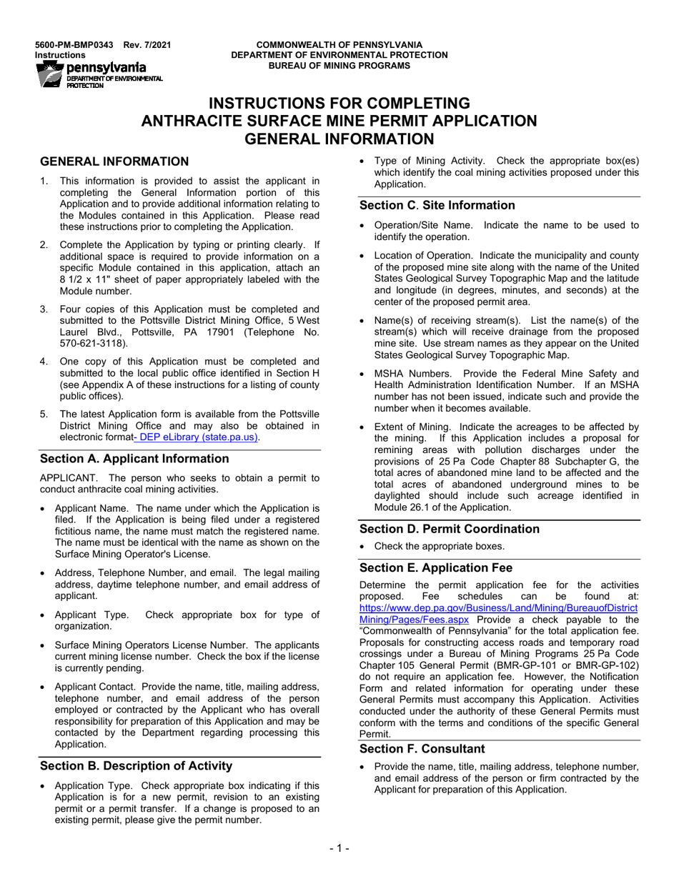 Download Instructions for Form 5600-PM-BMP0343 Anthracite Surface Mine ...