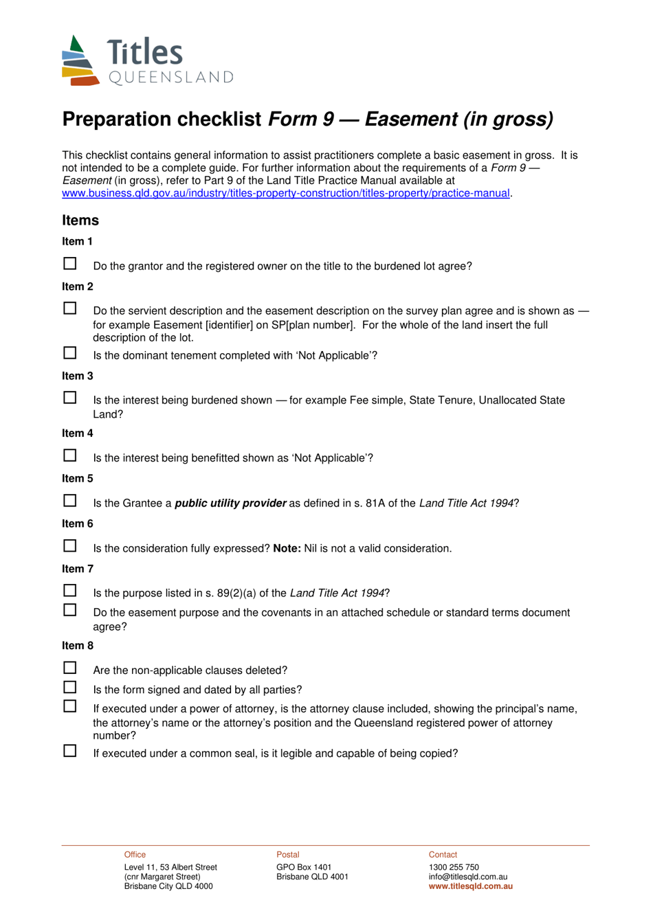 Form 9 - Fill Out, Sign Online and Download Printable PDF, Queensland ...