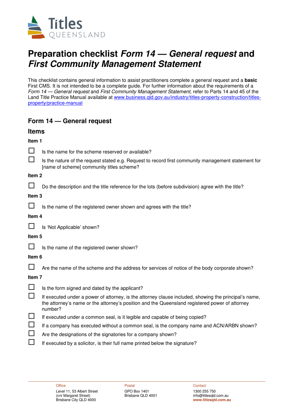 Form 14 - Fill Out, Sign Online and Download Printable PDF, Queensland ...