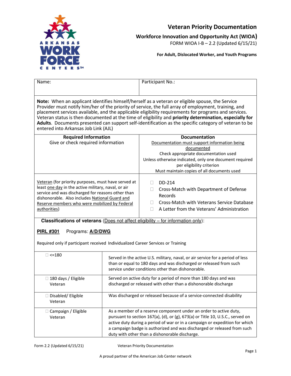 Form 2.2 - Fill Out, Sign Online and Download Printable PDF, Arkansas | Templateroller