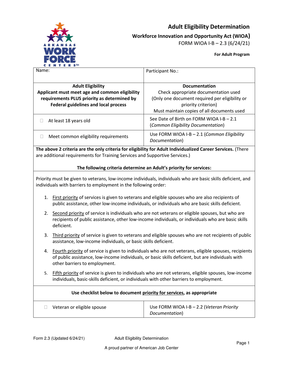 Form 2.3 - Fill Out, Sign Online and Download Printable PDF, Arkansas ...