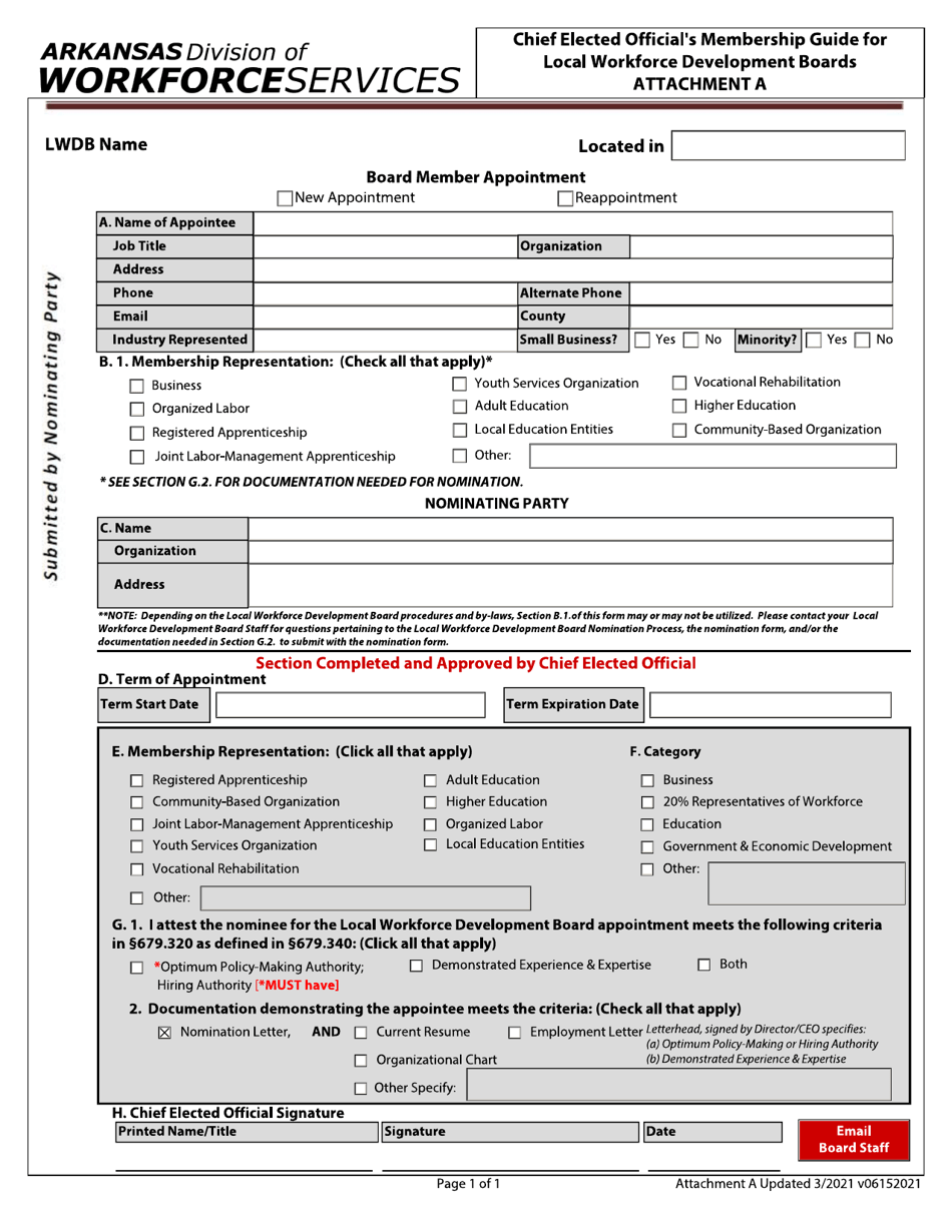 Arkansas Board Member Appointment - Fill Out, Sign Online and Download ...