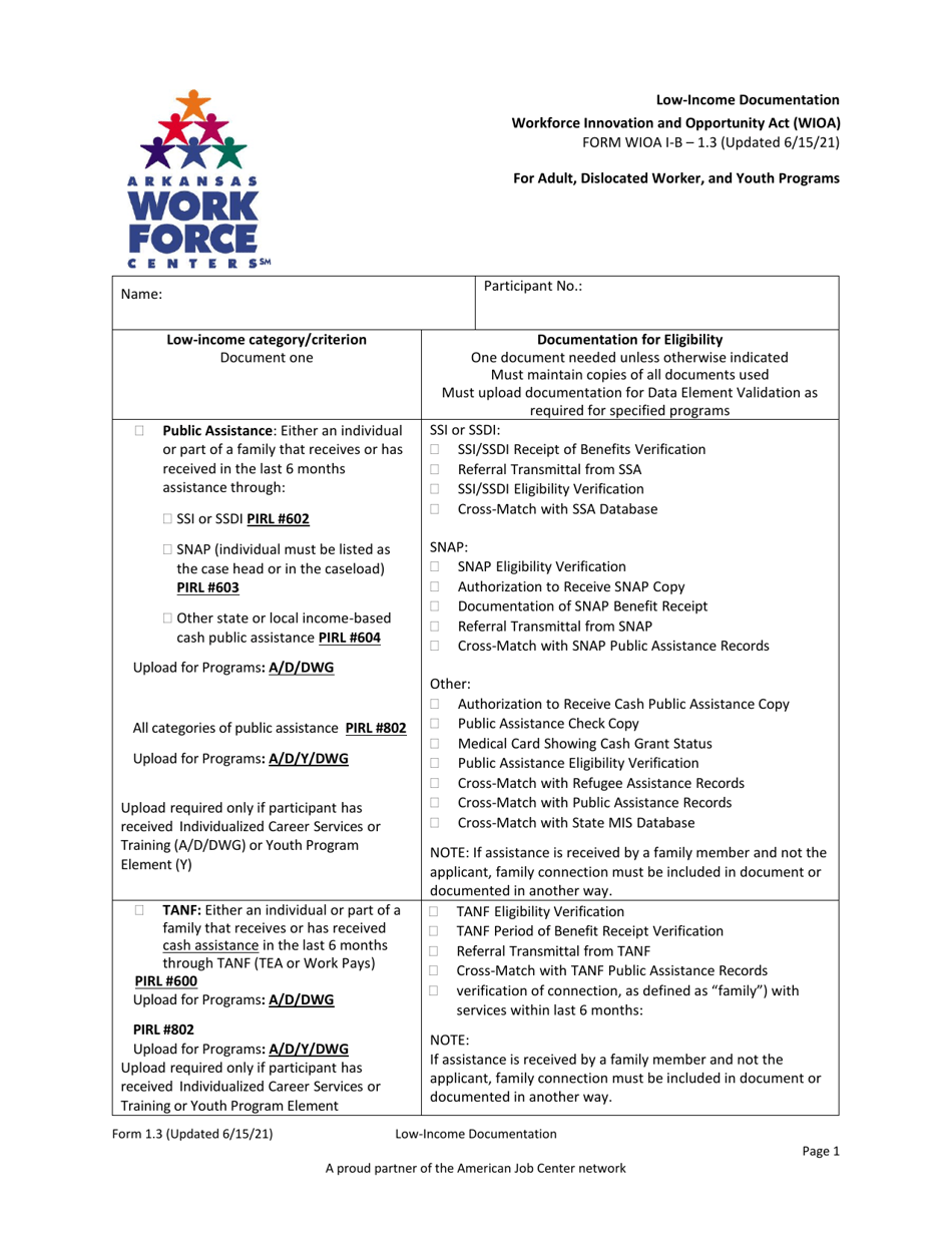 Form 1.3 - Fill Out, Sign Online and Download Printable PDF, Arkansas | Templateroller