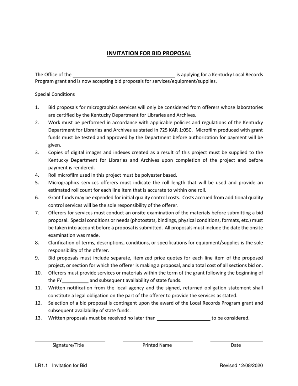 Form LR1.1 - Fill Out, Sign Online and Download Printable PDF, Kentucky ...