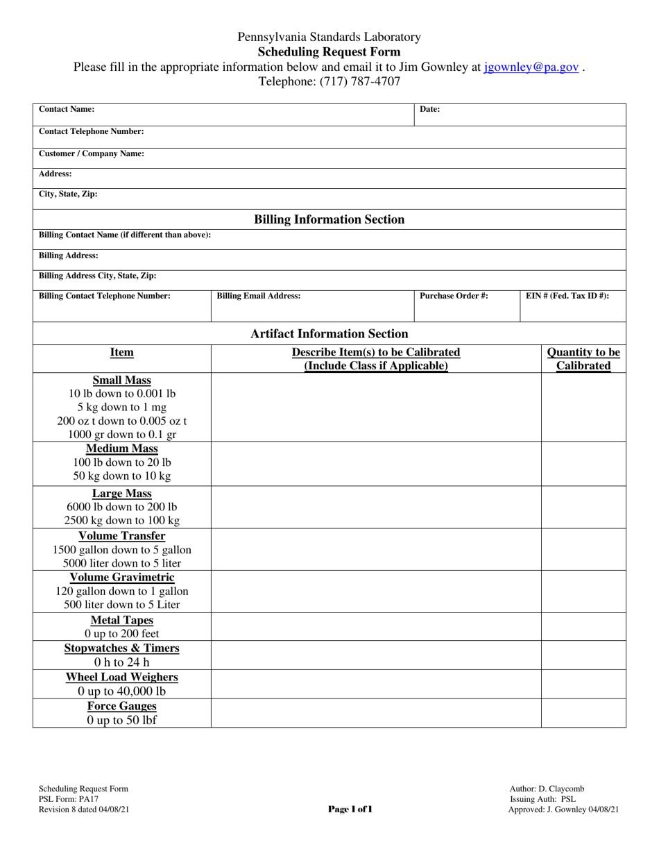 PSL Form PA17 - Fill Out, Sign Online and Download Fillable PDF ...