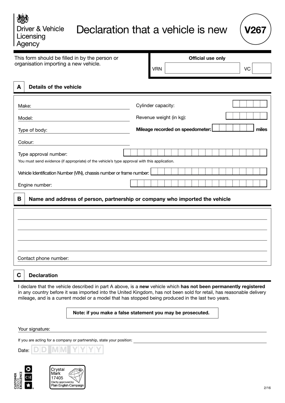 Form V267 - Fill Out, Sign Online and Download Printable PDF, United ...