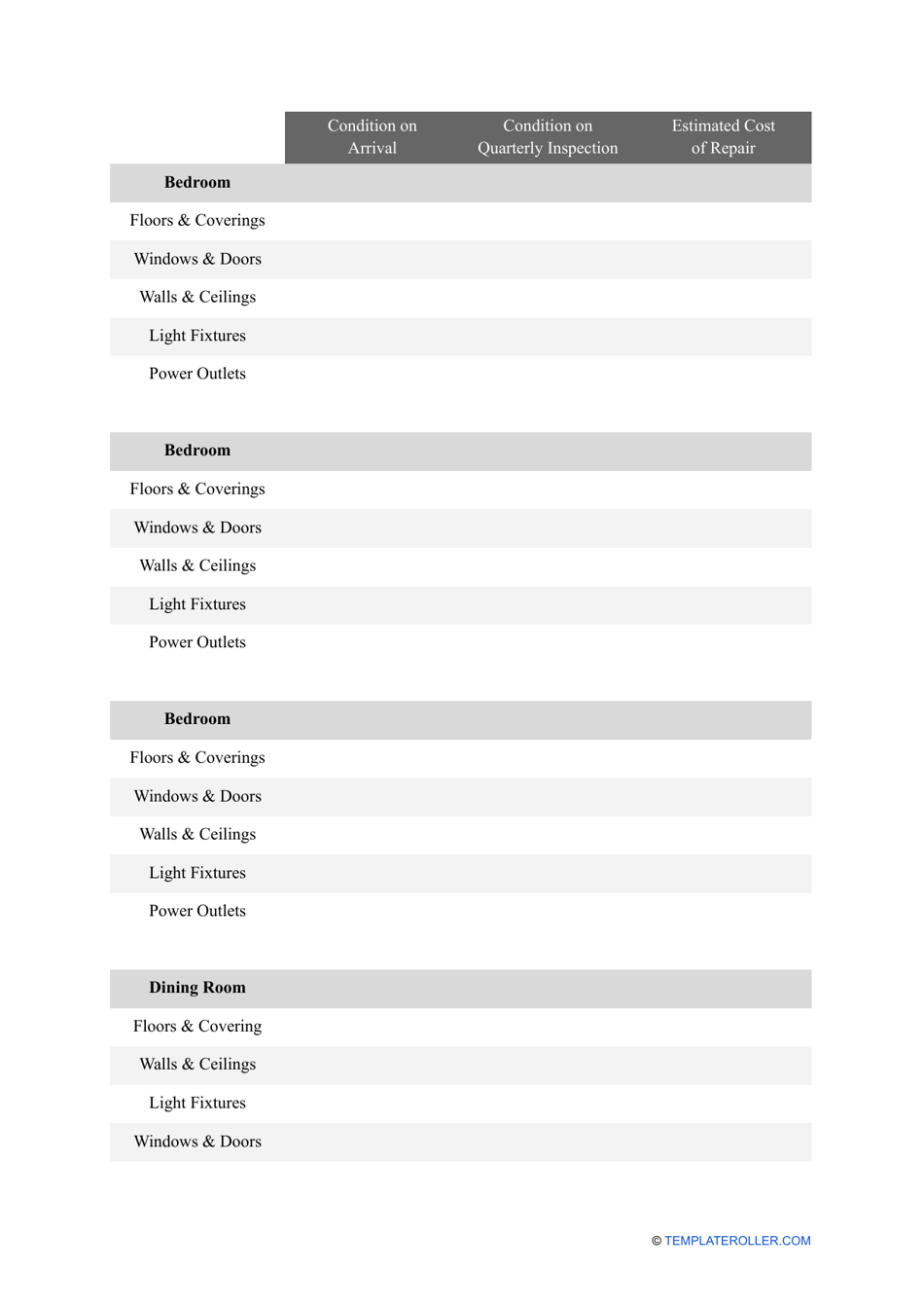 Quarterly Rental Property Inspection Checklist Template - Fill Out ... Quarterly Rental Property Inspection Checklist Template - Fill Out ...