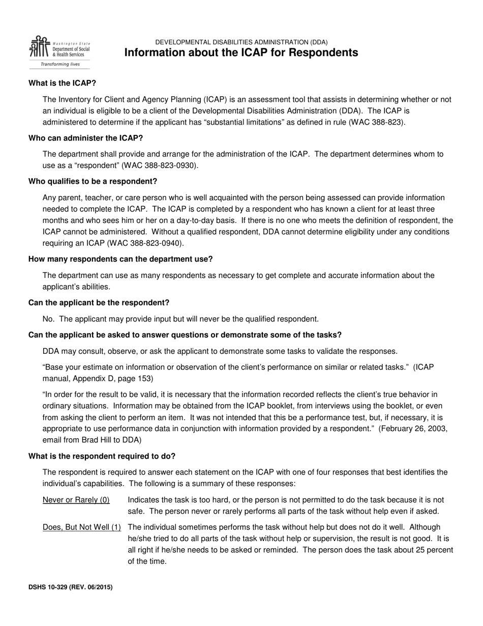 DSHS Form 10-329 - Fill Out, Sign Online and Download Printable PDF ...