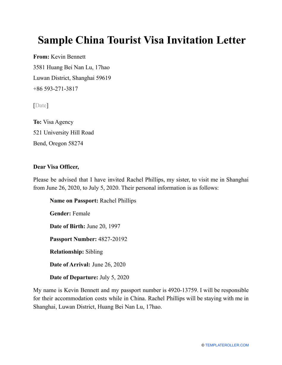 Sample China Tourist Visa Invitation Letter Fill Out Sign Online And Sample China Tourist Visa Invitation Letter Fill Out Sign Online And