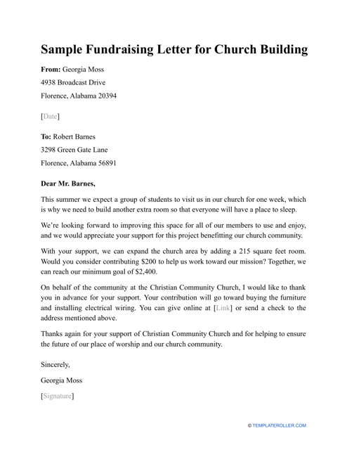 Church Fundraising Invitation Letter Samples Onvacationswall