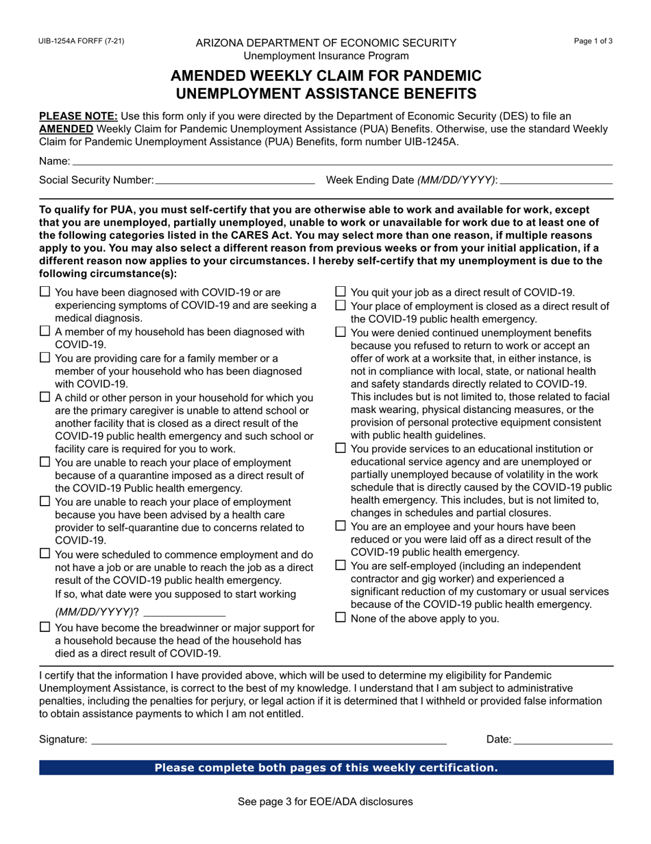 Form UIB-1254A - Fill Out, Sign Online and Download Fillable PDF ...