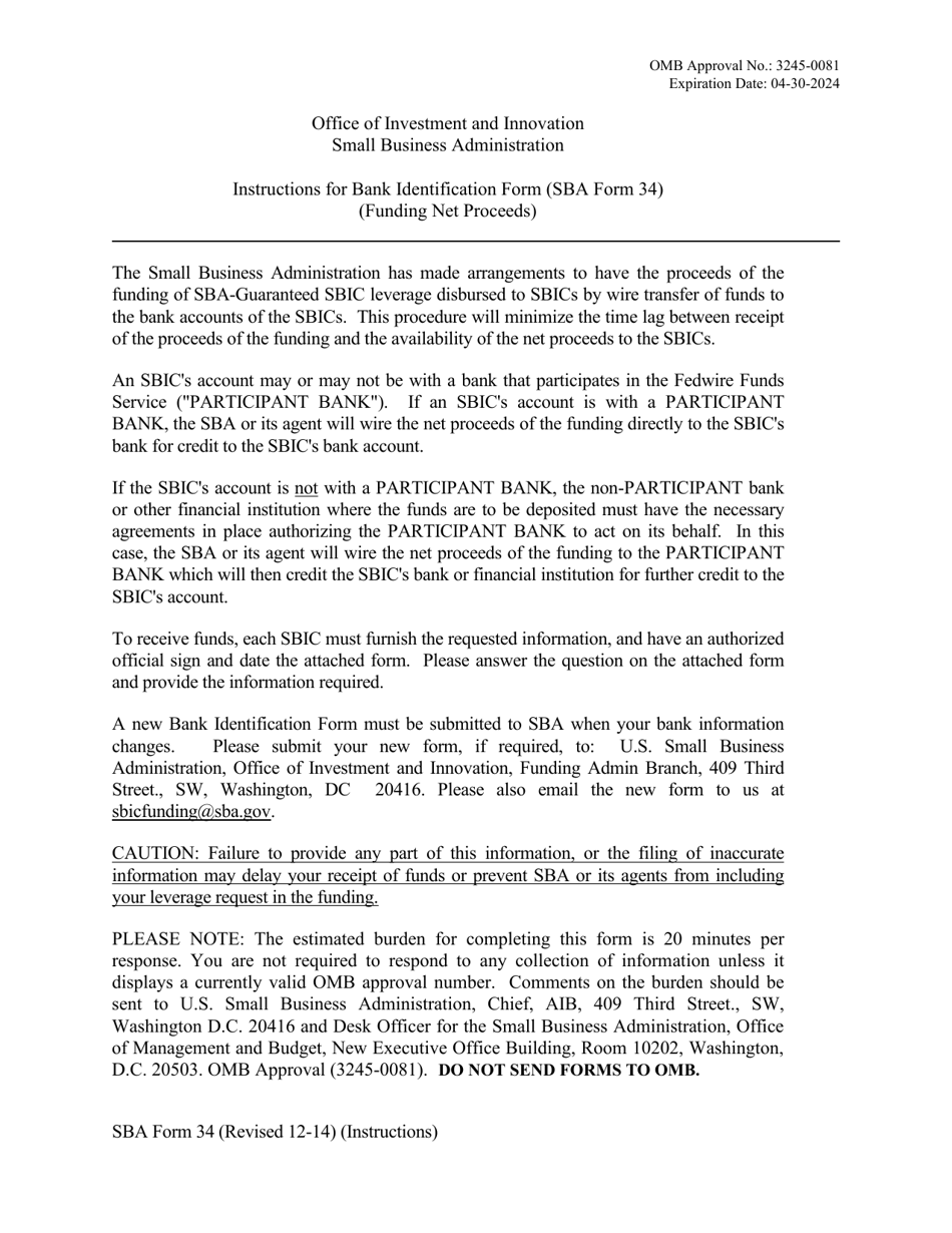 SBA Form 34 - Fill Out, Sign Online and Download Fillable PDF ...