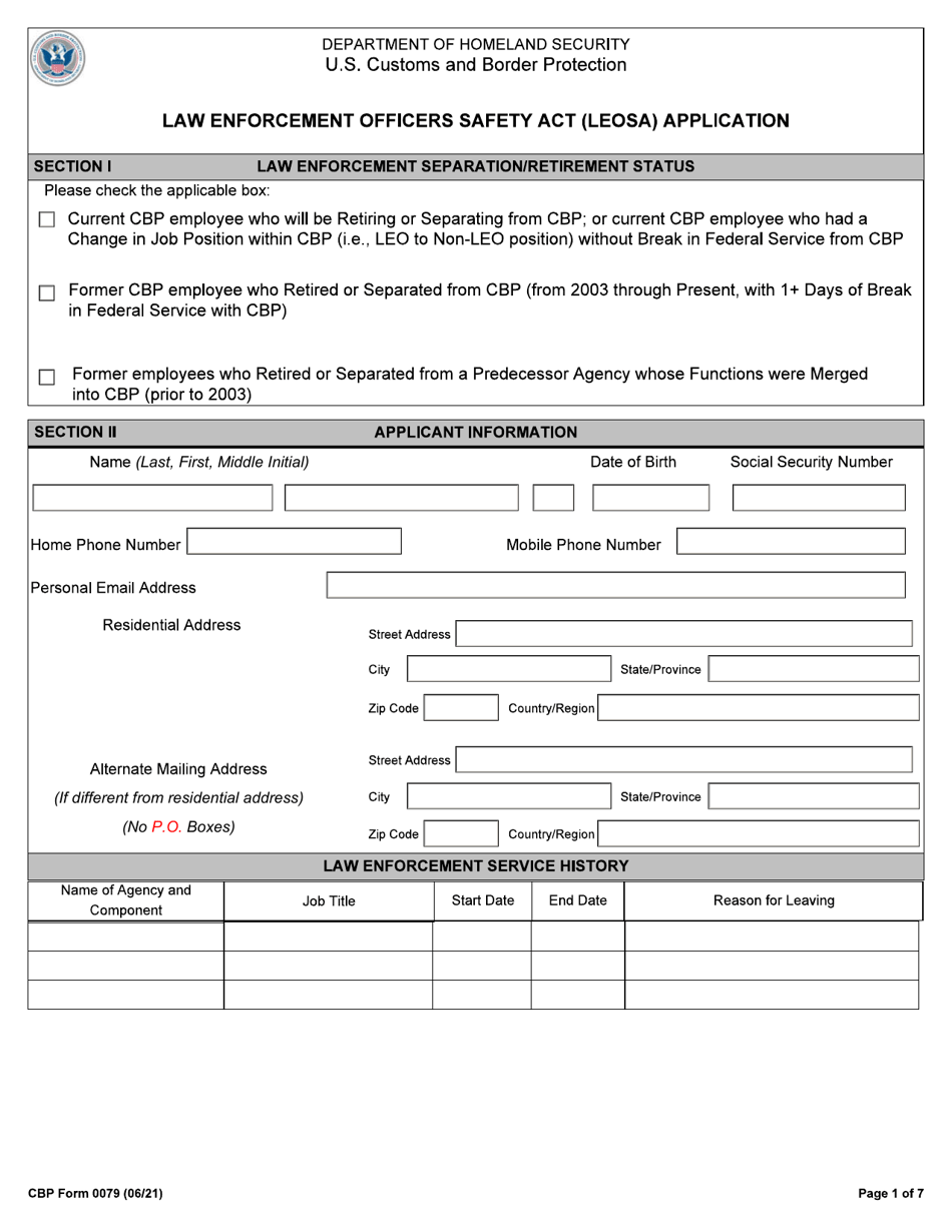 CBP Form 0079 - Fill Out, Sign Online and Download Fillable PDF ...