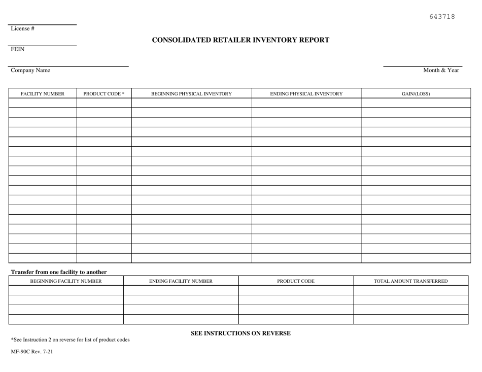 Form MF-90C Download Fillable PDF or Fill Online Consolidated Retailer ...