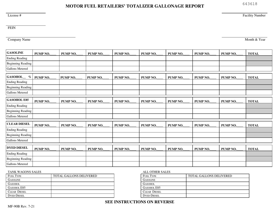 Form MF-90B Download Fillable PDF or Fill Online Motor Fuel Retailers ...