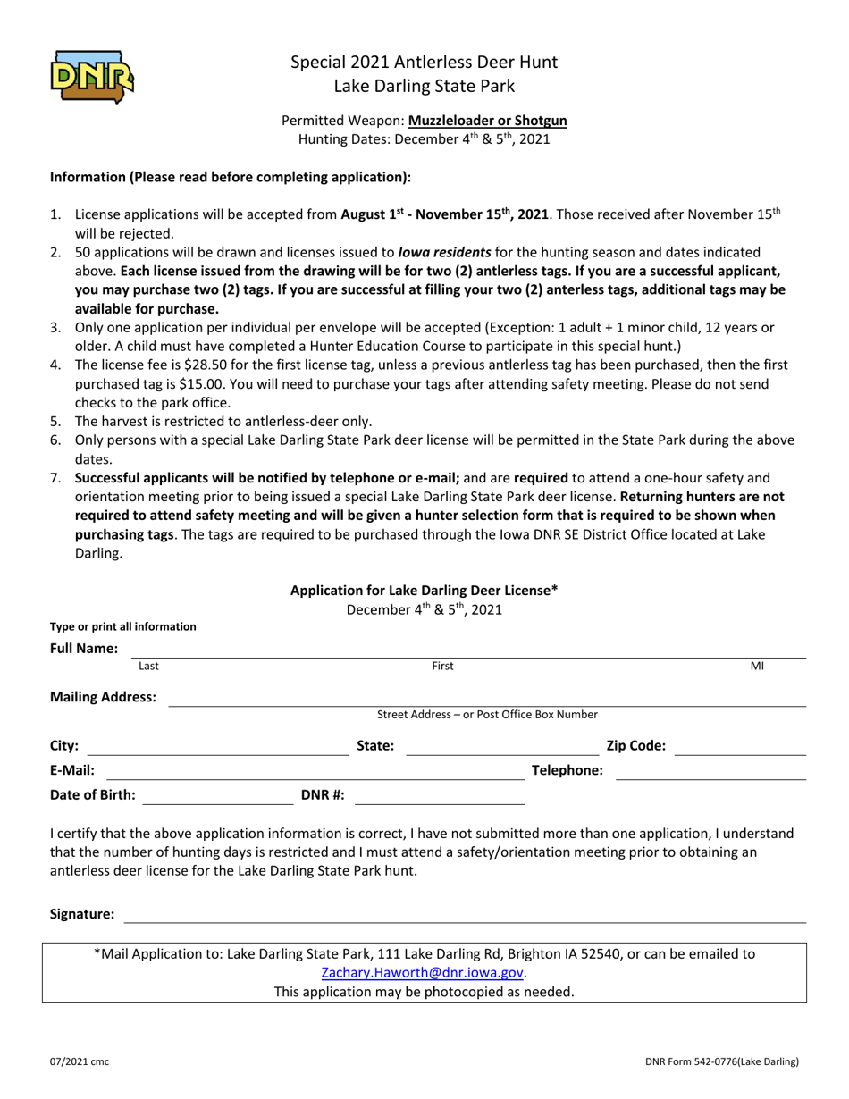 DNR Form 542-0776 - 2021 - Fill Out, Sign Online and Download Printable ...