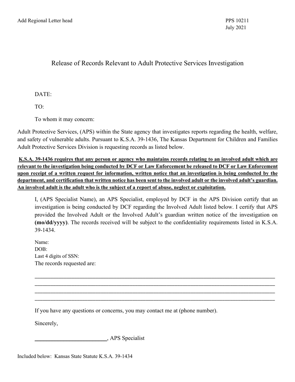 Form PPS10211 - Fill Out, Sign Online and Download Printable PDF ...