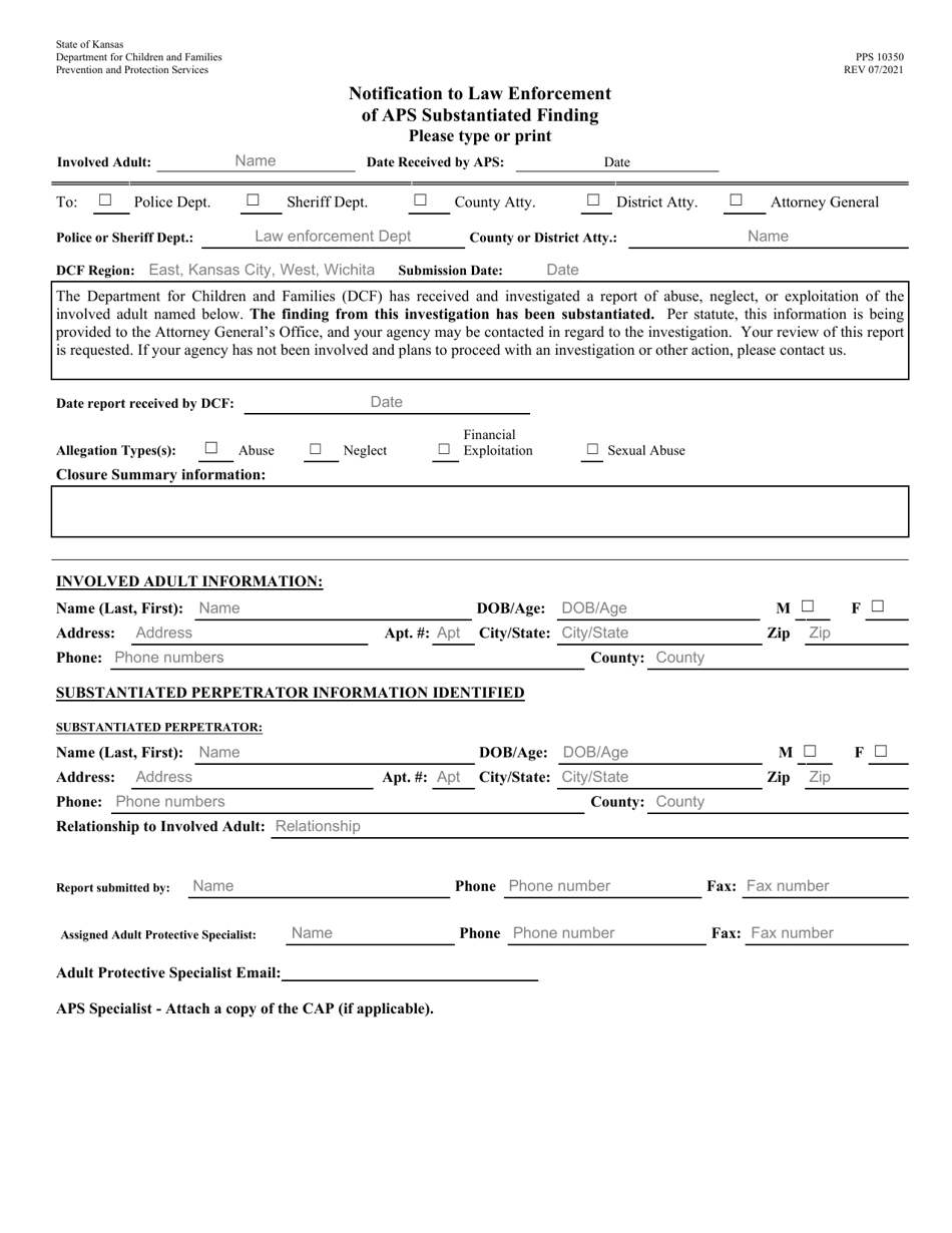 Form PPS10350 Download Printable PDF or Fill Online Notification to Law ...