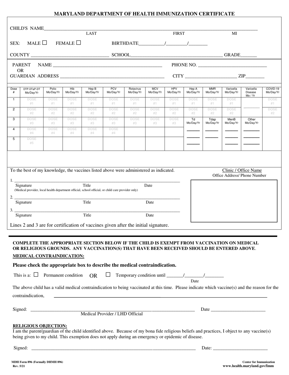 MDH Form 896 - Fill Out, Sign Online and Download Printable PDF ...