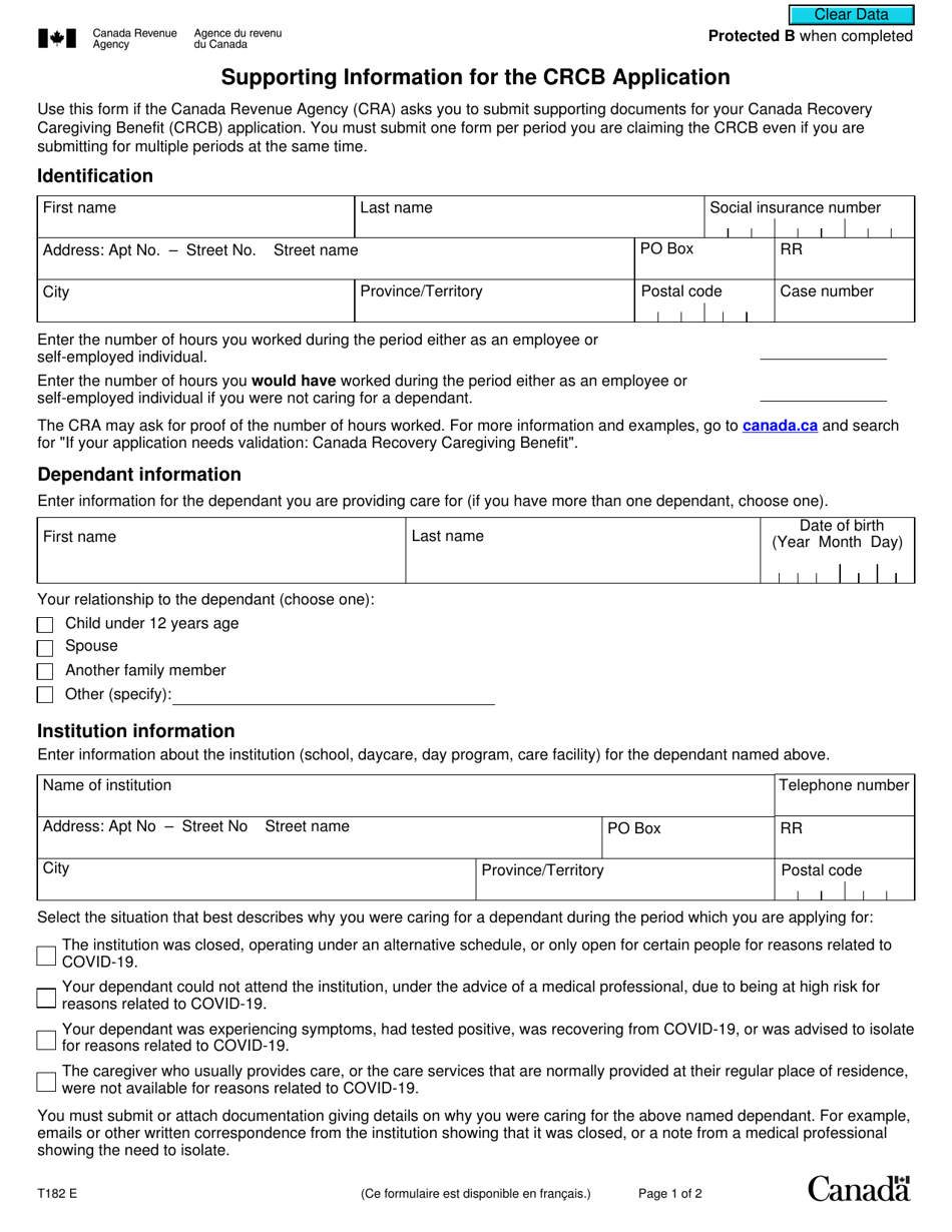 Form T182 - Fill Out, Sign Online and Download Fillable PDF, Canada | Templateroller