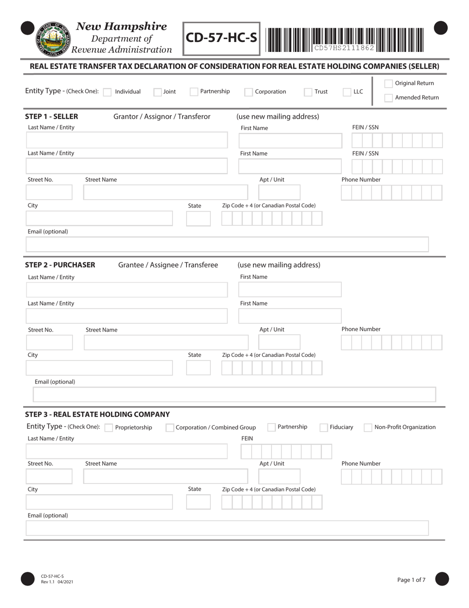 Form Cd-57-hc-s Download Fillable Pdf Or Fill Online Real Estate ...