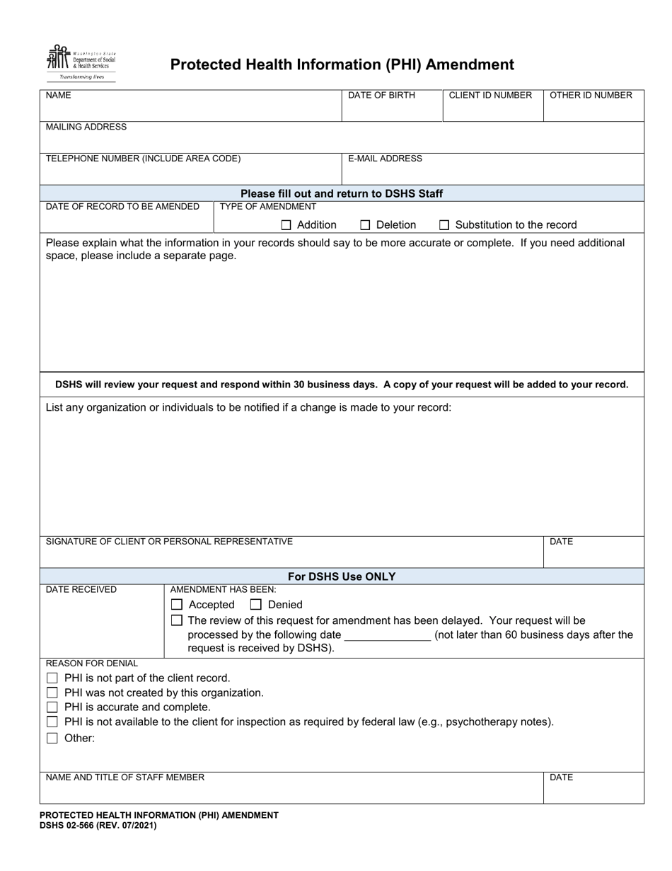 DSHS Form 02-566 - Fill Out, Sign Online and Download Printable PDF ...