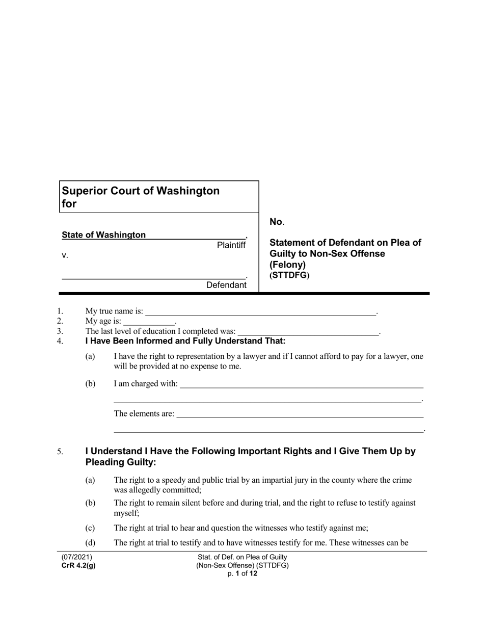 Form Crr4.2(g) Non-sex Offense Download Printable Pdf Or Fill Online ...