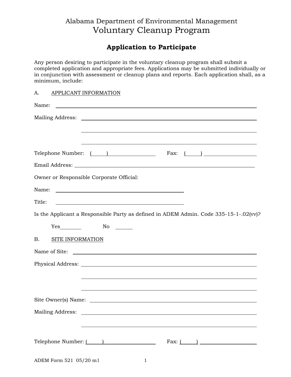 ADEM Form 521 - Fill Out, Sign Online and Download Printable PDF ...