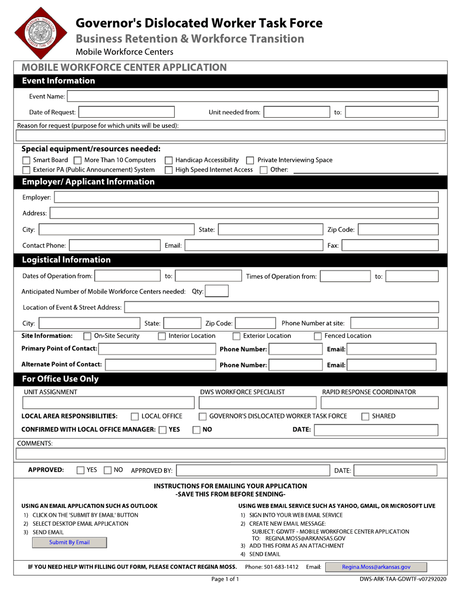 Arkansas Mobile Workforce Center Application - Fill Out, Sign Online ...