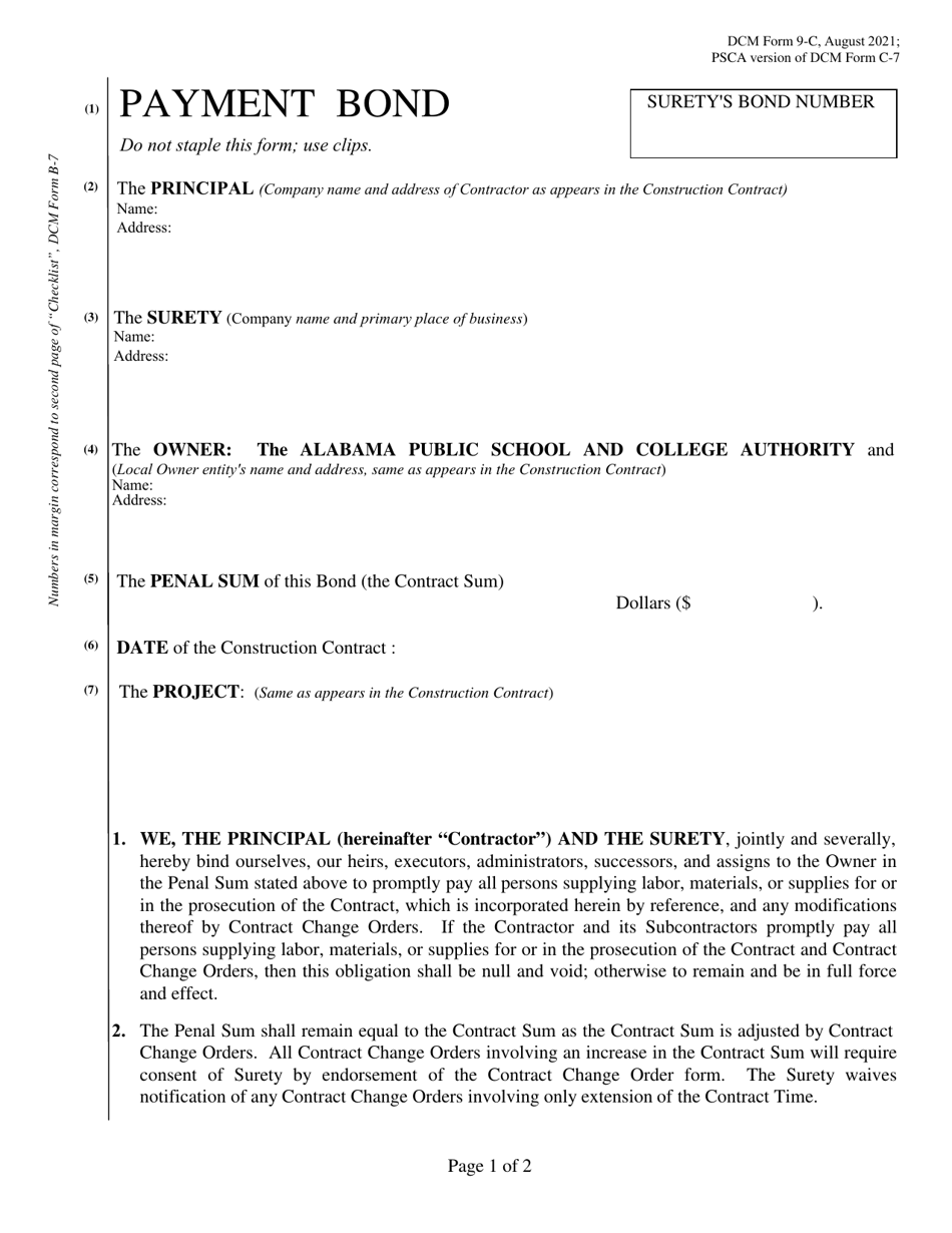 DCM Form 9-C - Fill Out, Sign Online and Download Fillable PDF, Alabama | Templateroller