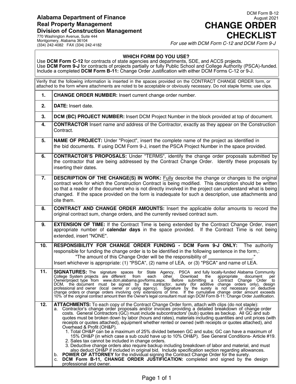 DCM Form B-12 - Fill Out, Sign Online and Download Printable PDF ...