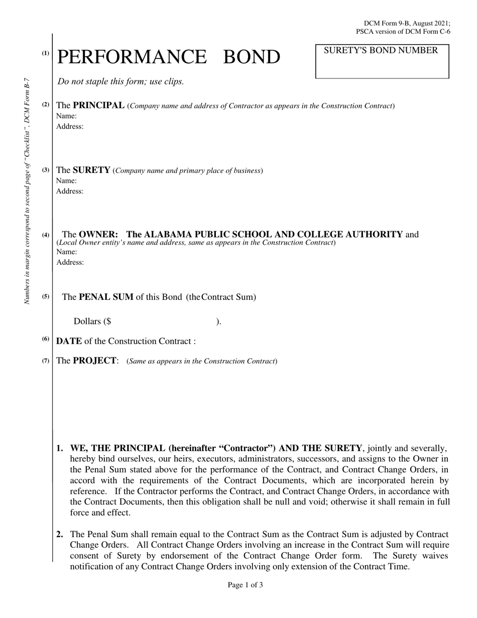 DCM Form 9-B - Fill Out, Sign Online and Download Fillable PDF, Alabama ...
