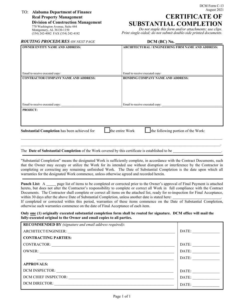 DCM Form C-13 - Fill Out, Sign Online and Download Fillable PDF ...