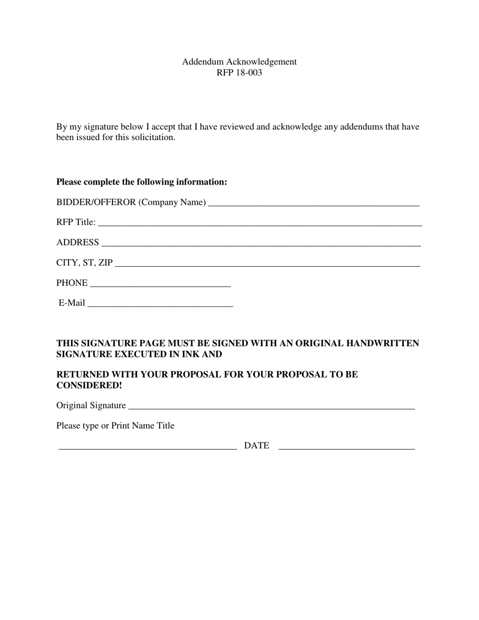 Idaho Addendum Acknowledgement - Fill Out, Sign Online and Download PDF ...