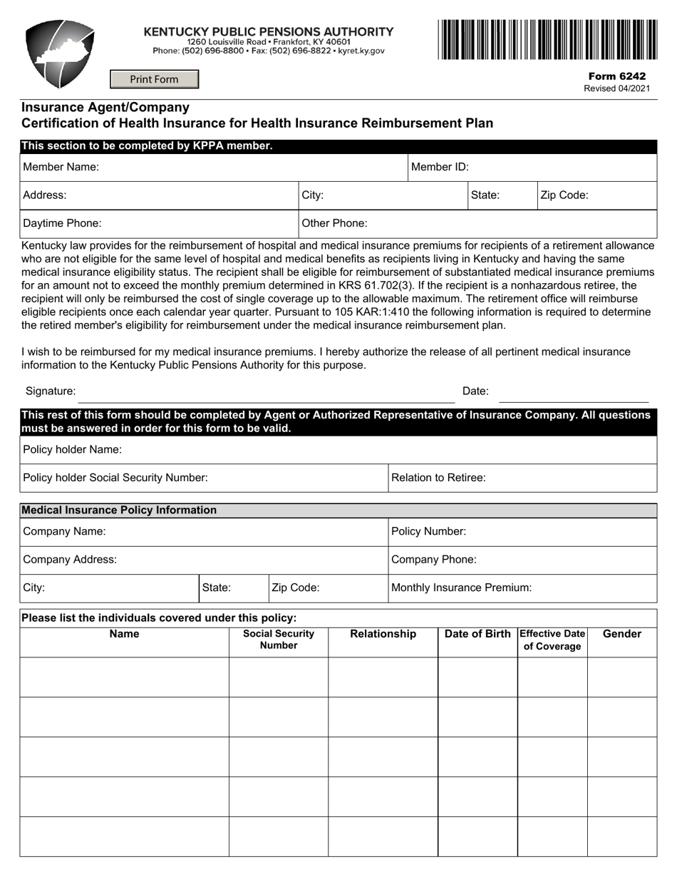 Form 6242 - Fill Out, Sign Online and Download Fillable PDF, Kentucky ...