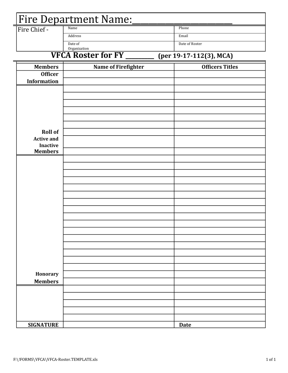 Montana Vfca Roster - Fill Out, Sign Online and Download PDF ...