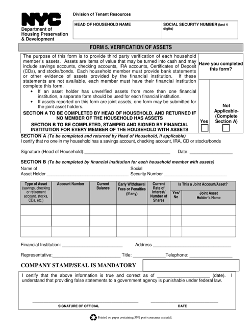 New York City Department of Housing Preservation and Development Forms ...