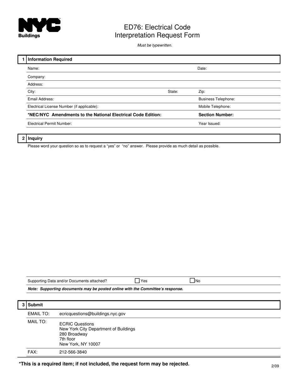 Form ED76 - Fill Out, Sign Online and Download Fillable PDF, New York ...