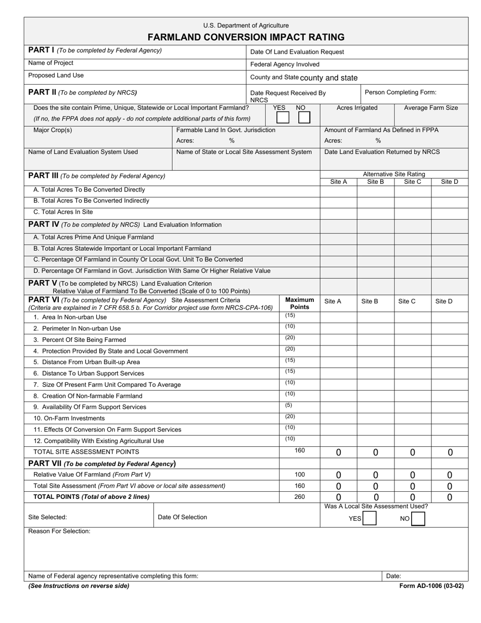 Form AD-1006 - Fill Out, Sign Online and Download Fillable PDF ...