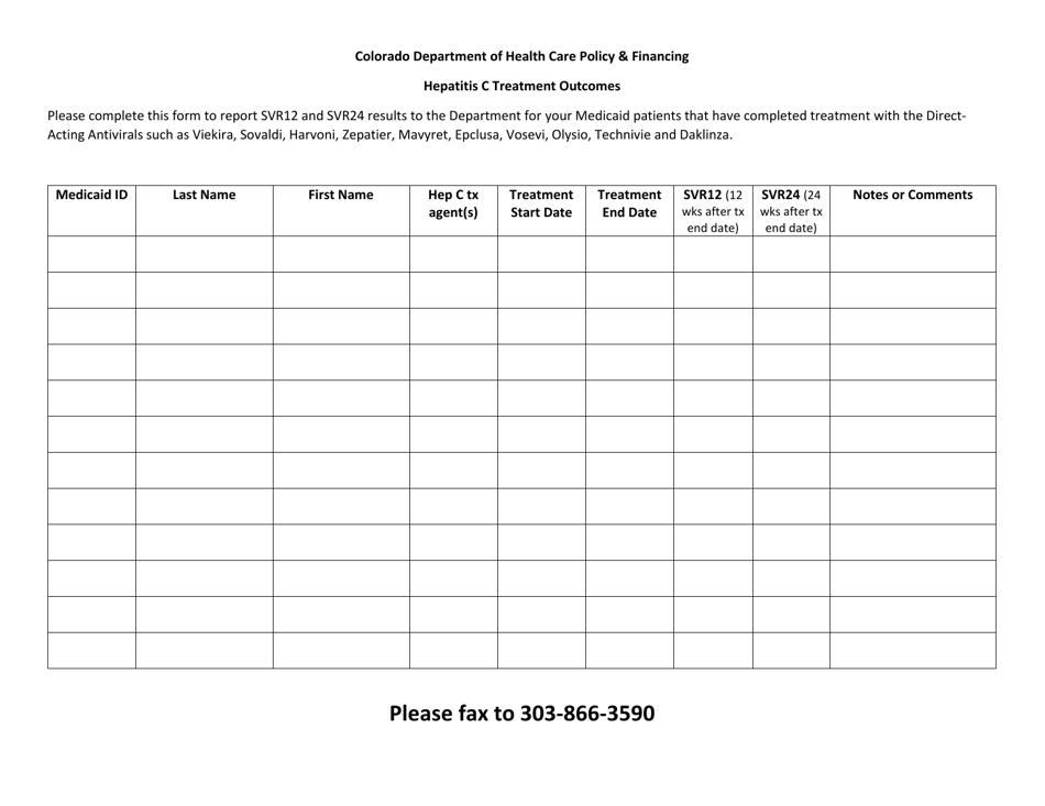 Colorado Hepatitis C Treatment Outcomes - Fill Out, Sign Online and ...