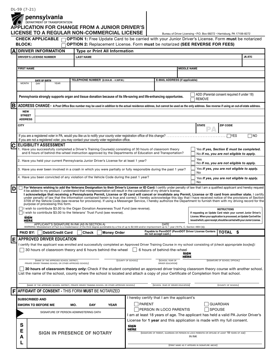 Form DL-59 - Fill Out, Sign Online and Download Fillable PDF ...
