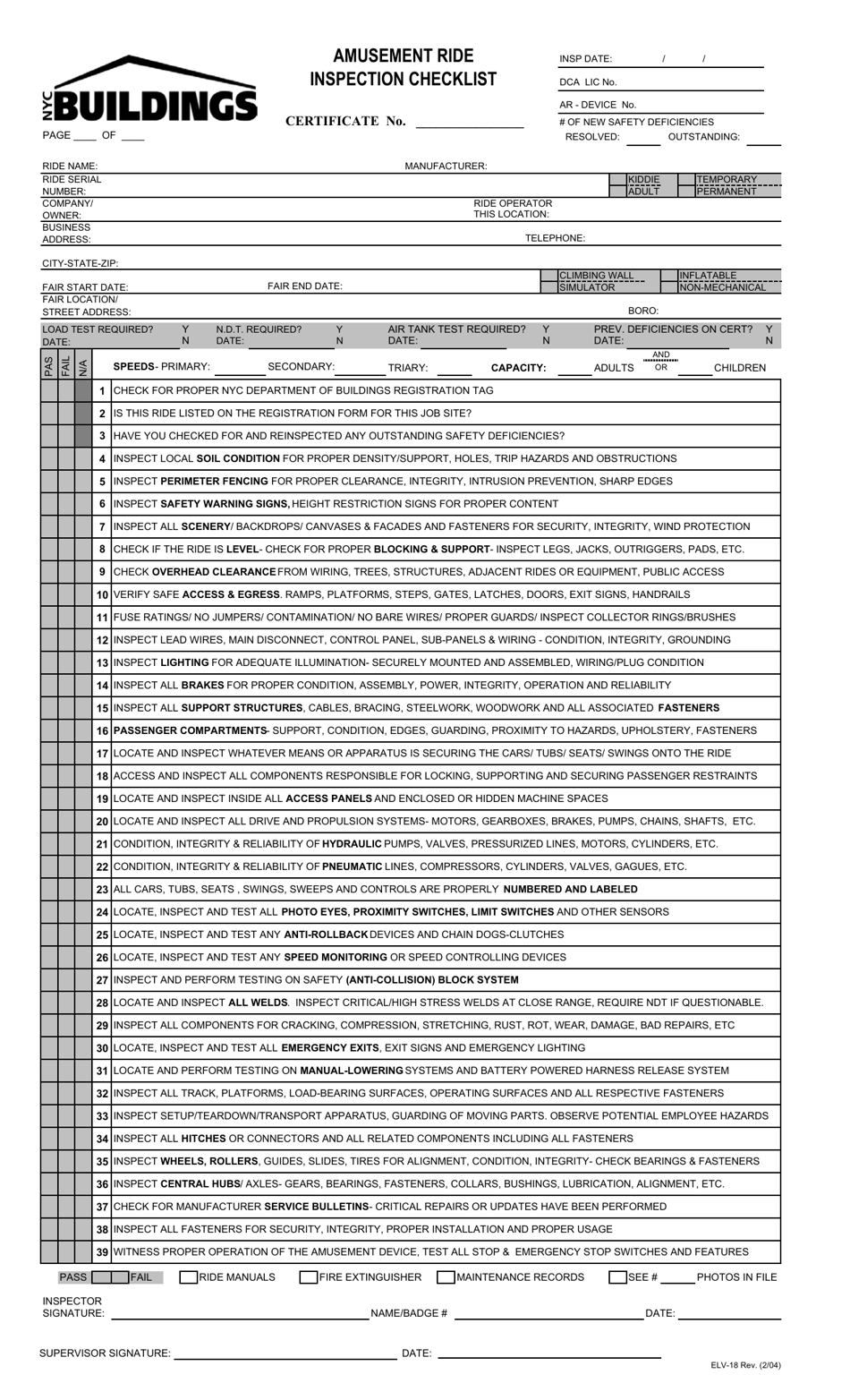 Form ELV-18 - Fill Out, Sign Online and Download Fillable PDF, New York ...