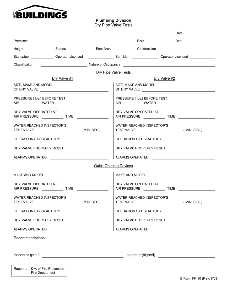 B Form FP10 - Fill Out, Sign Online and Download Fillable PDF, New York ...