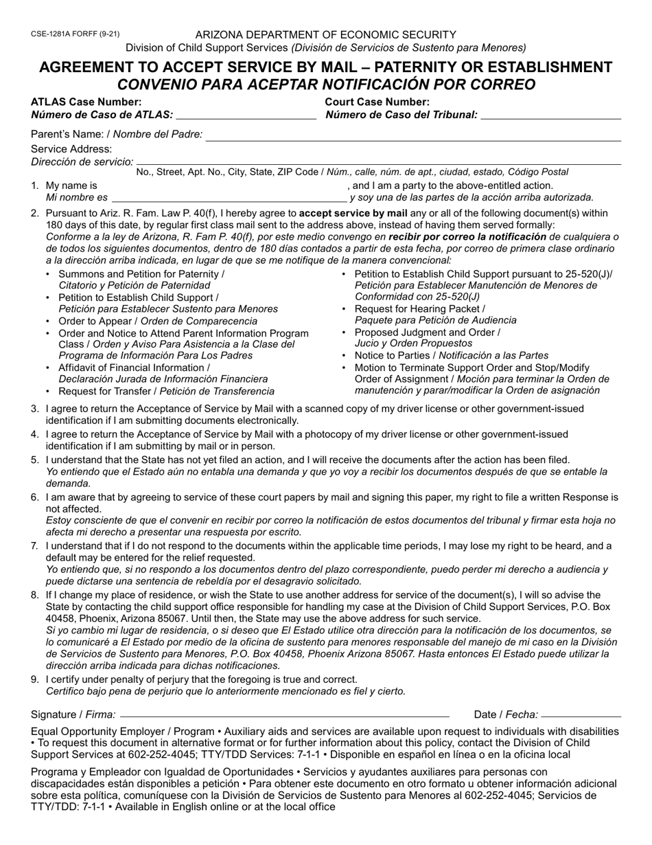 Form CSE-1281A - Fill Out, Sign Online and Download Fillable PDF ...